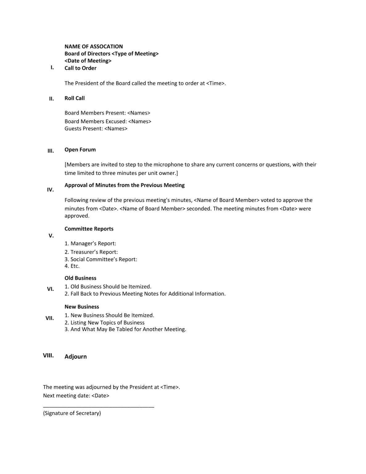 Setting Your Condo Board Meeting Agenda - Kuester Management